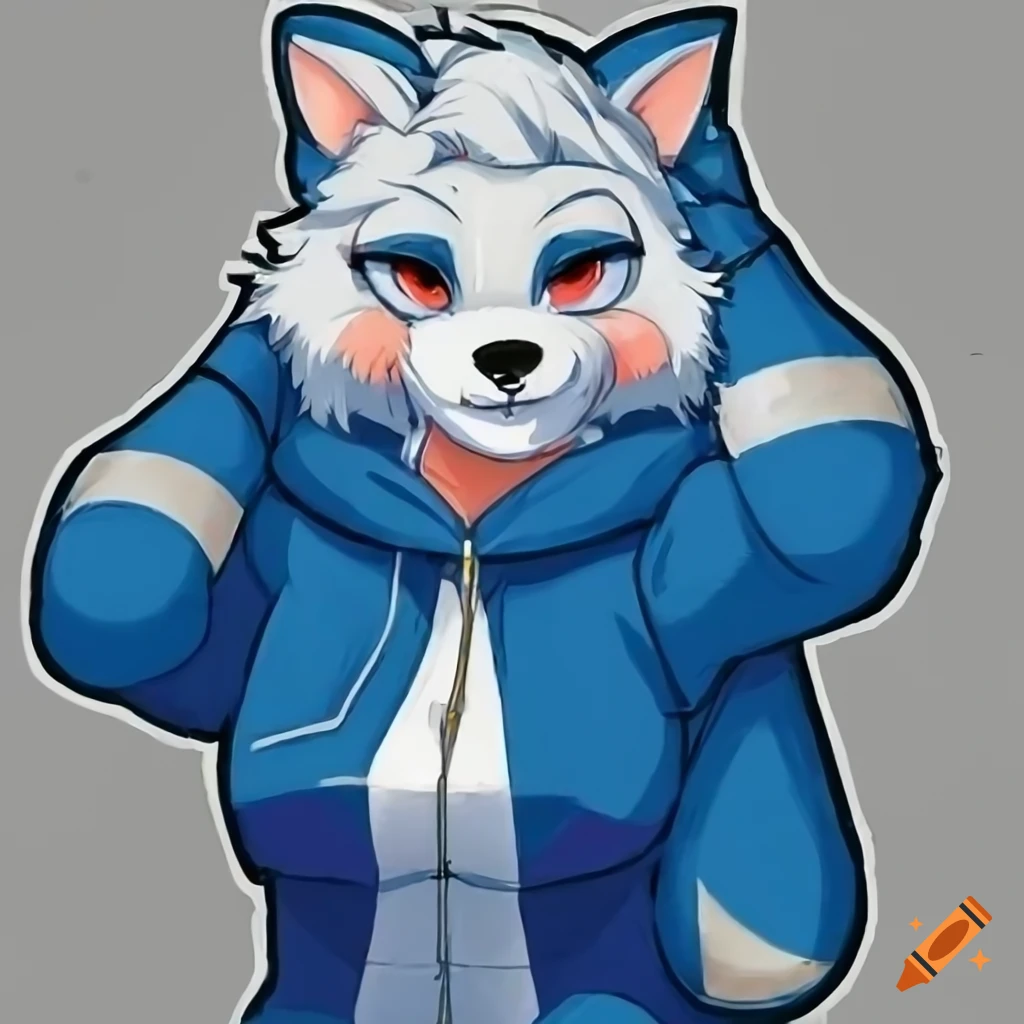 Vibrant digital artwork of a female wolf furry animatronic