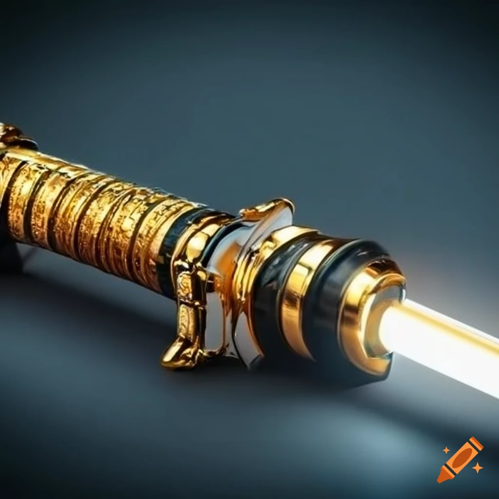 Luxurious lightsabers with gold and platinum etchings on Craiyon