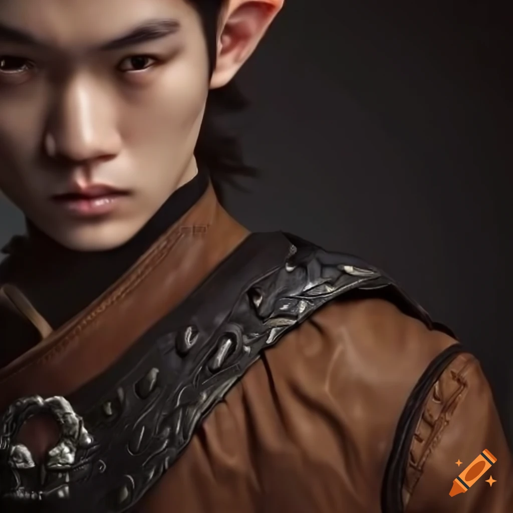 Image of a male Asian halfling rogue in fantasy fashion on Craiyon