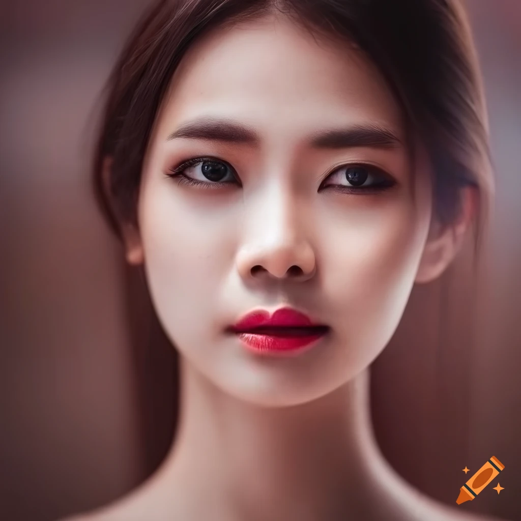 Photo realistic image of a young beautiful woman in bangkok