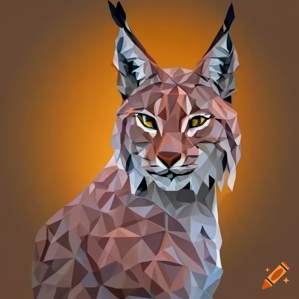 Low poly lynx illustration