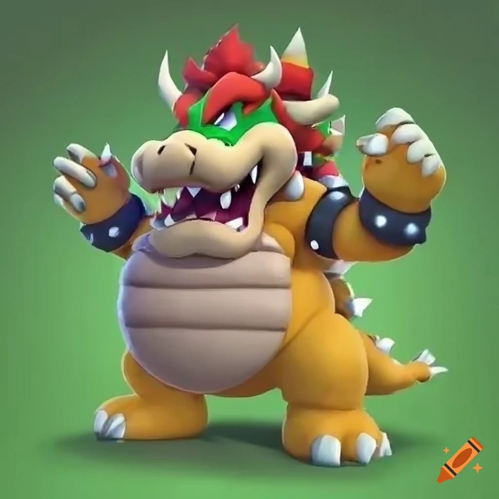 Funny image of bowser with a big belly on Craiyon