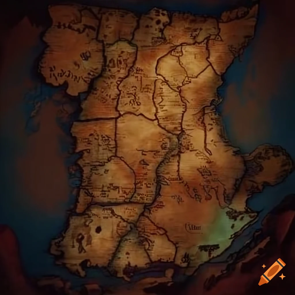 Map of the kingdom of king arthur