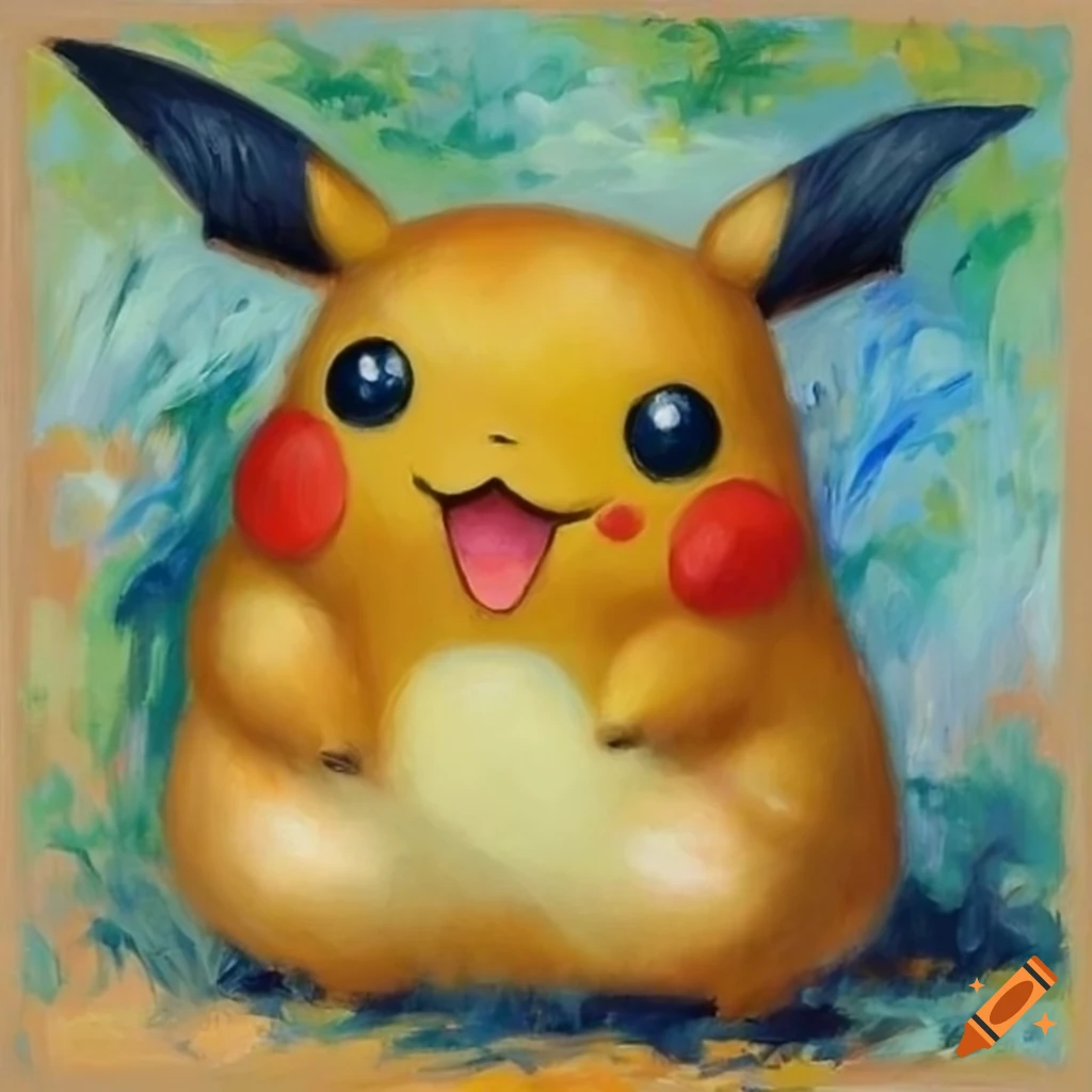 Togedemaru pokémon depicted in renoir style oil painting on Craiyon