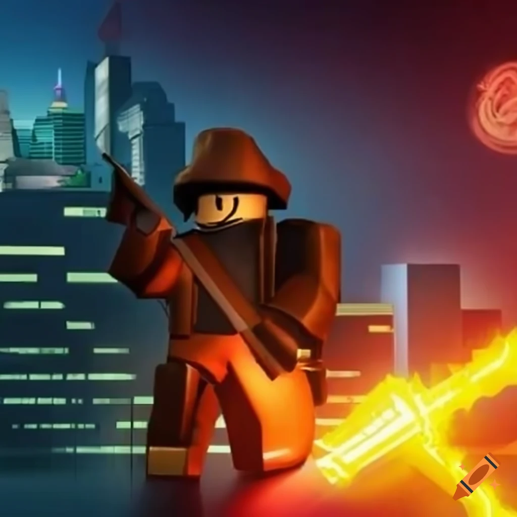 City background with Gun Arena text on Craiyon