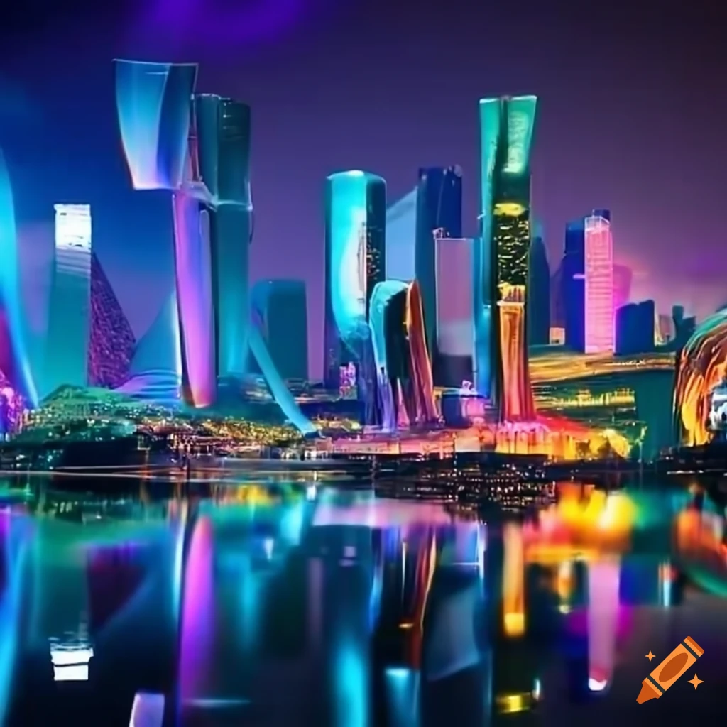 Initial design sketches of singapore for smart infrastructure on Craiyon