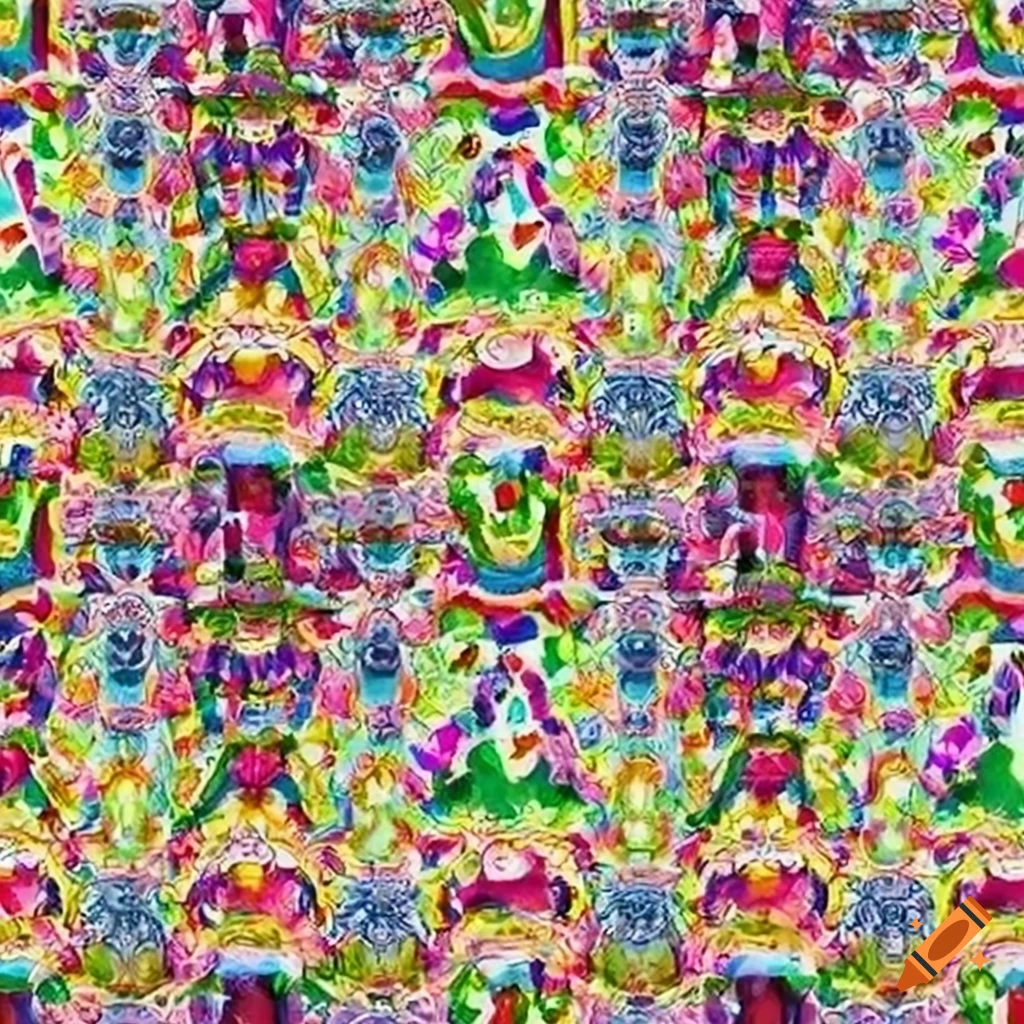 Colorful Repeating Pattern Representing A Diverse Family On Craiyon