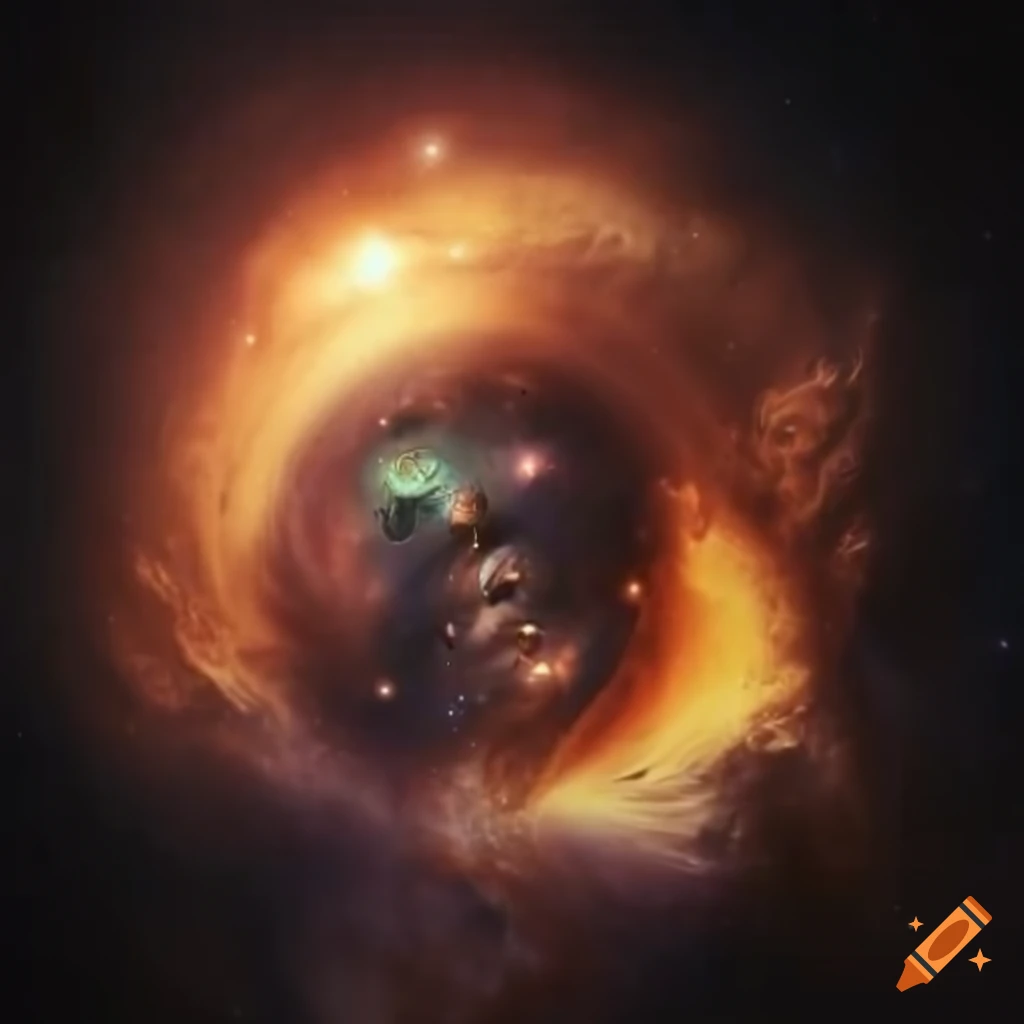 Photo-realistic angel in space artwork on Craiyon