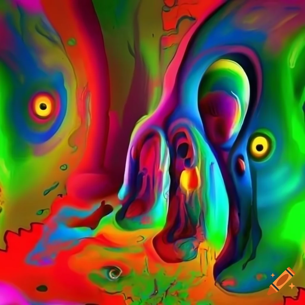 Surreal digital art with vibrant colors and impossible structures on ...