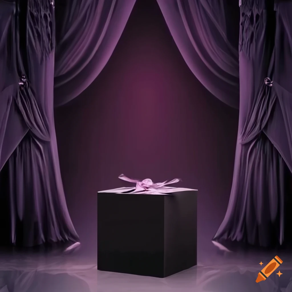 Mysterious gift box on a stage on Craiyon