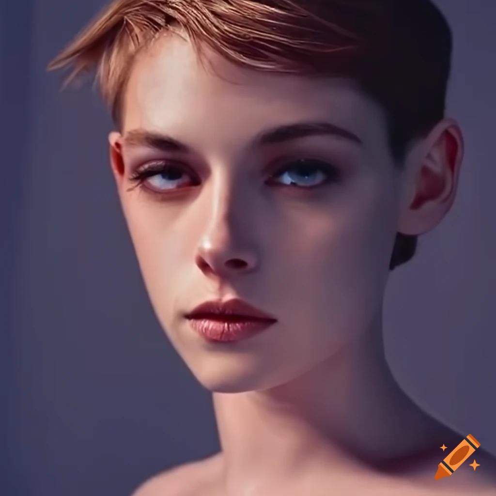 Close-up portrait of a stunning androgynous young person on Craiyon