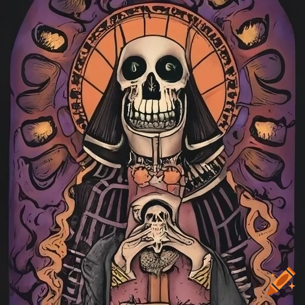 Illustration of the death tarot card on Craiyon