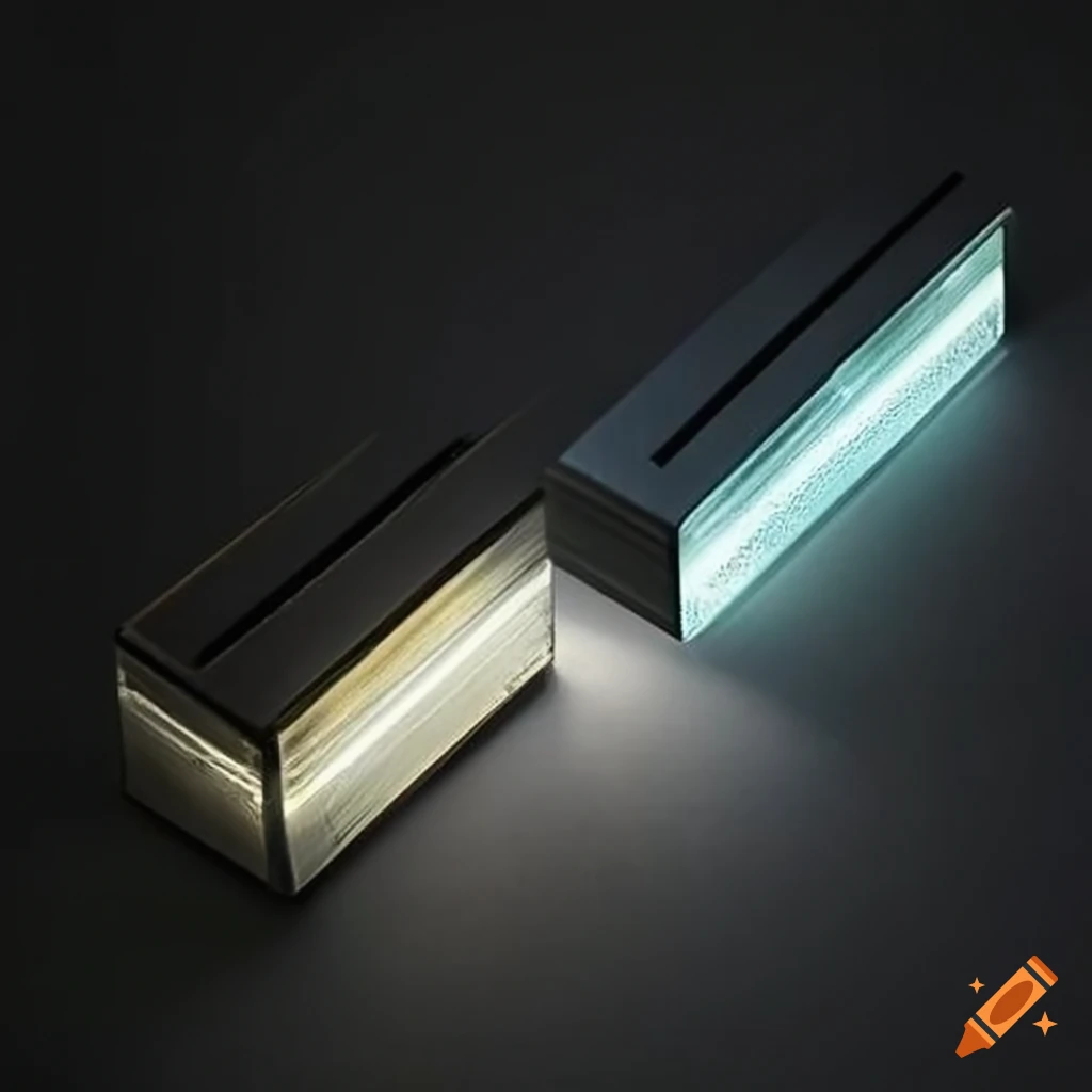 Modern rectangular cuboid lights connected with coil pipes on Craiyon