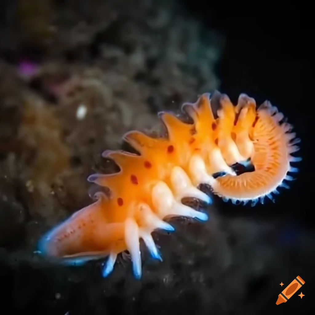 Close-up of a marine worm with large mouth