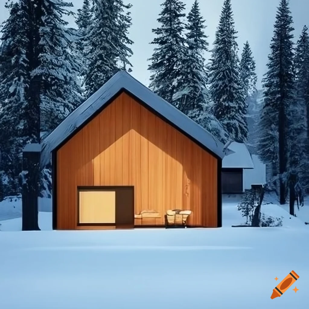 Minimalistic norwegian cabin design on Craiyon