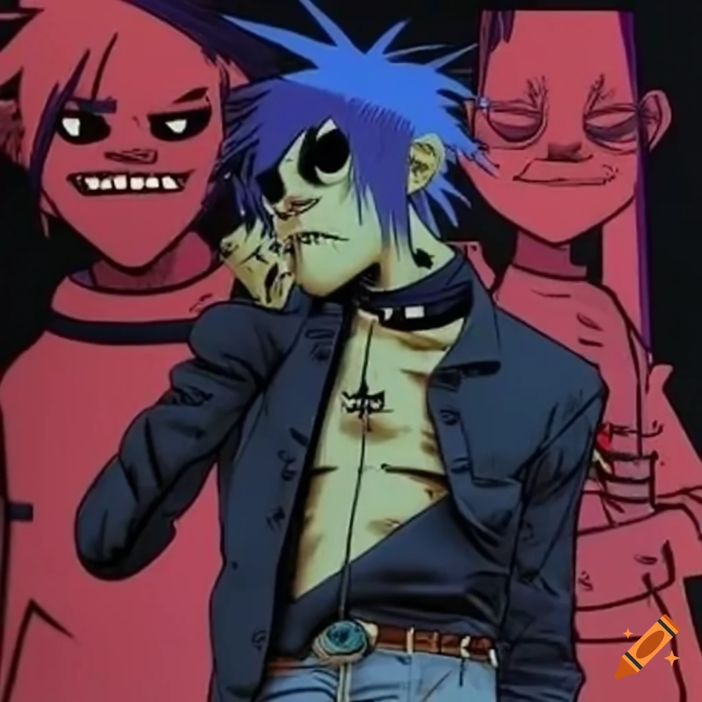 2d from gorillaz in the style of zdzisław beksiński on Craiyon