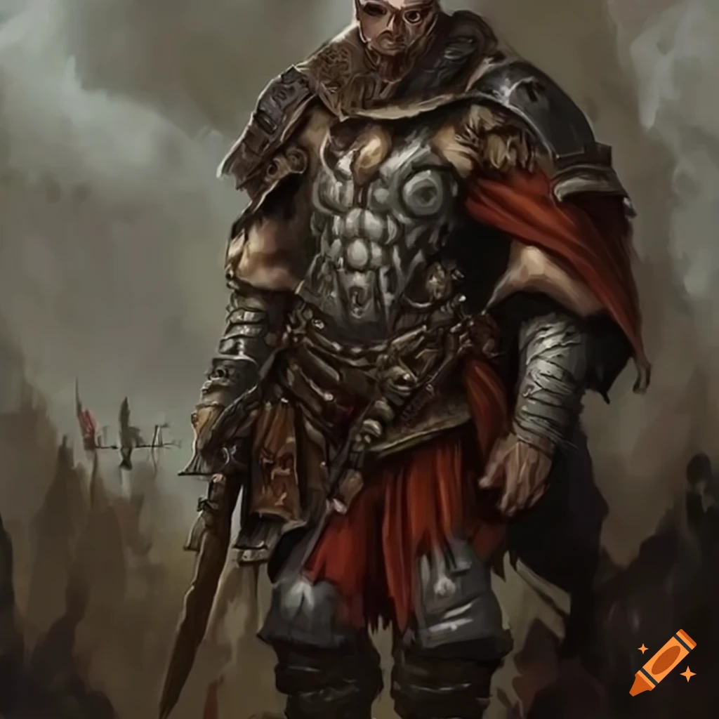 Detailed painting of a fierce mercenary on Craiyon