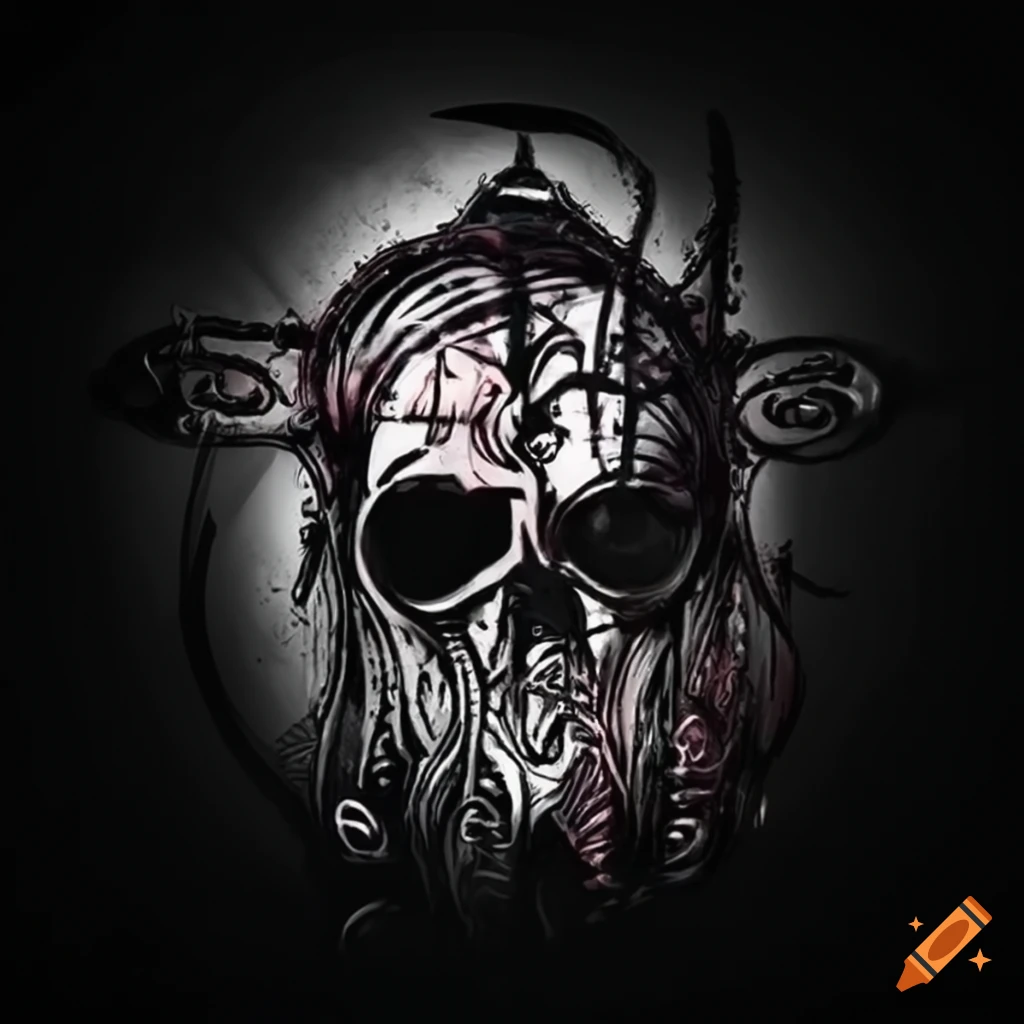 Psychedelic heavy metal logo with an eye hieroglyph