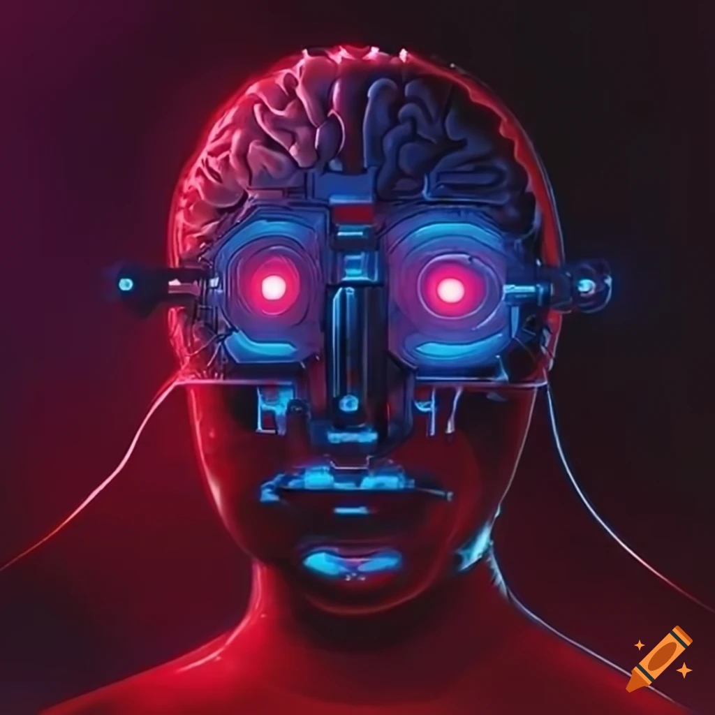 Red brain laser in a sci-fi setting