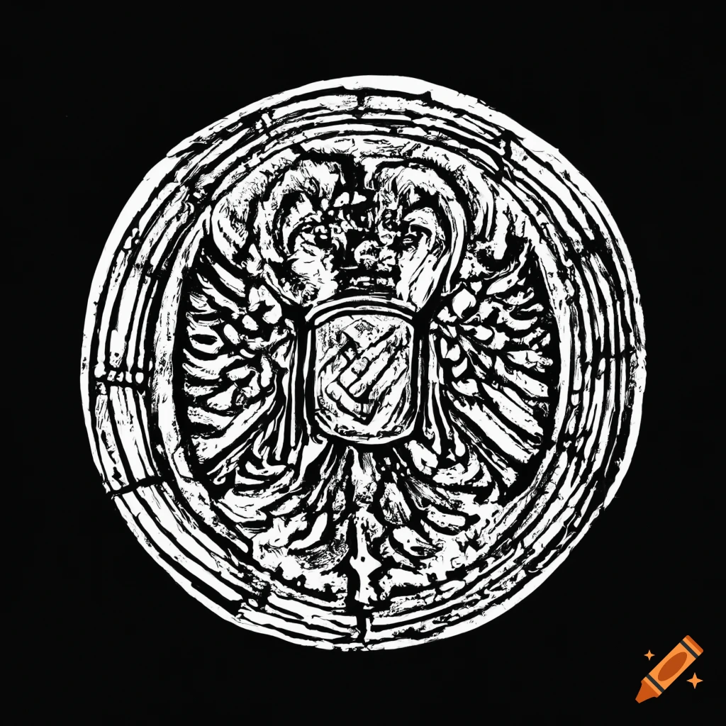 Heraldic stamp high detail eagle illustration from austria on Craiyon