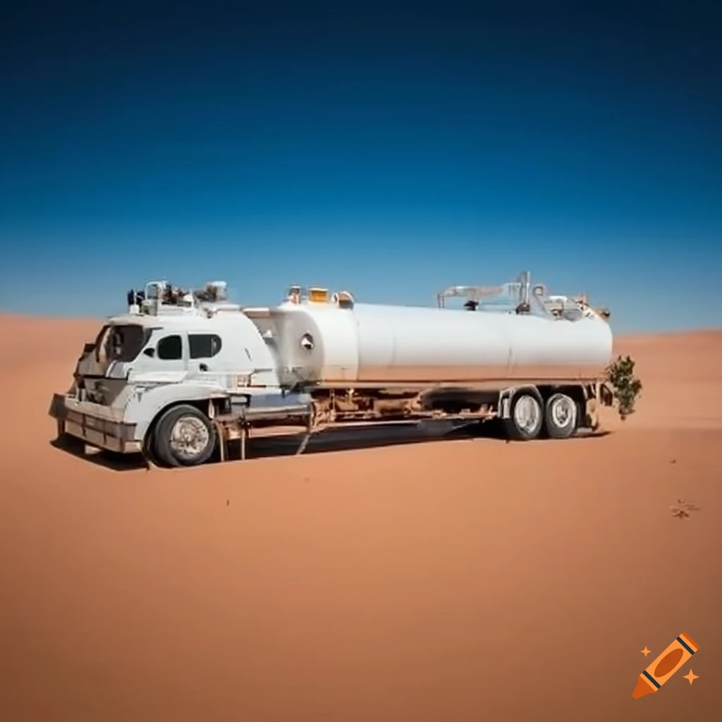 Fuel tanker truck in the desert on Craiyon