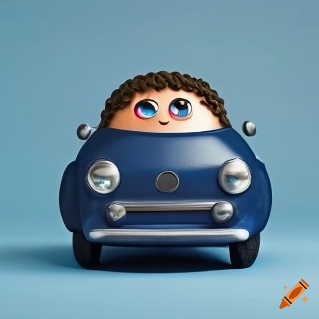 Cute cartoon car with eyes on Craiyon