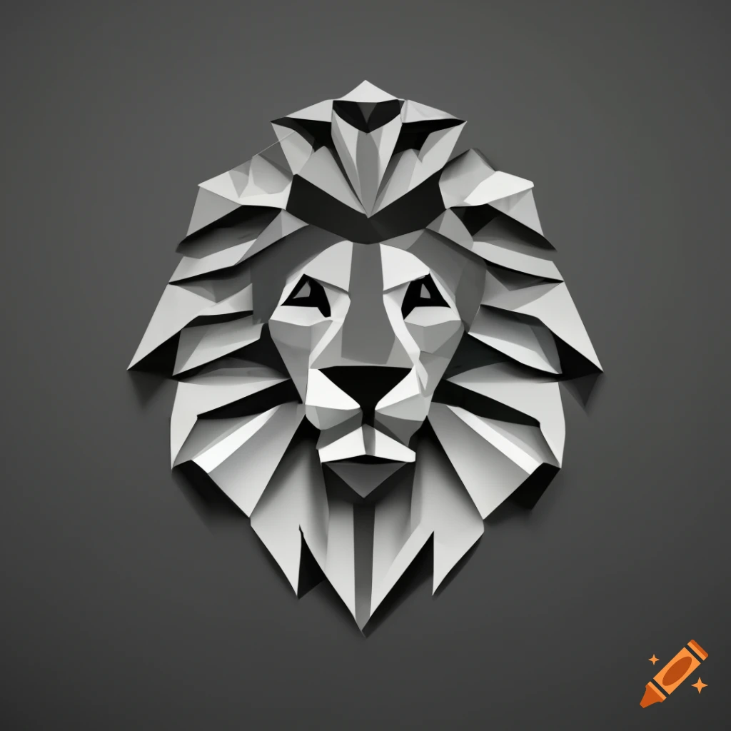 Low poly lion logo design