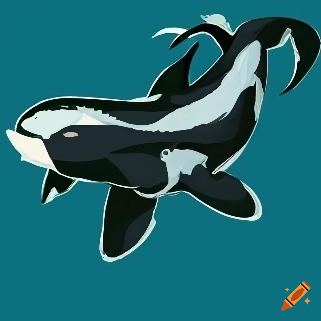 Digital concept art of a dragon orca koi hybrid on Craiyon