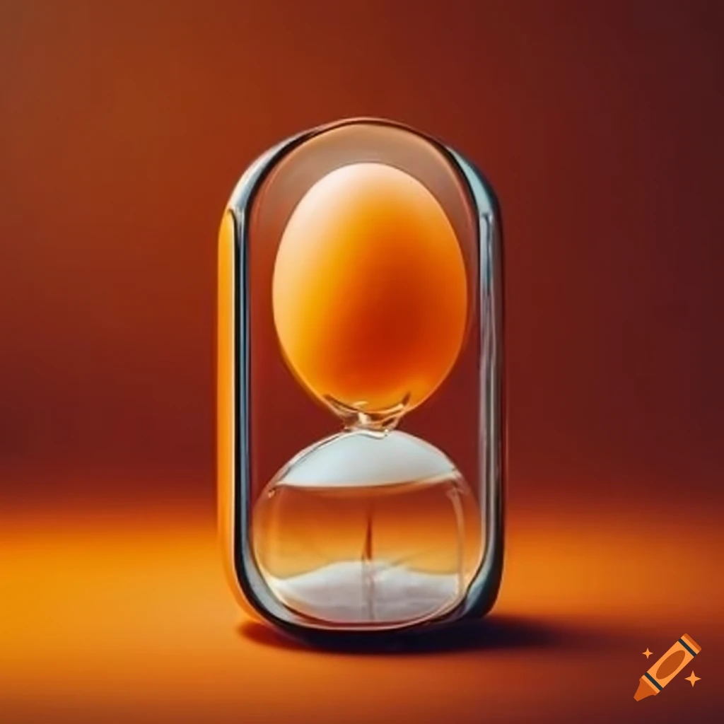 Modernist orange egg timer on Craiyon