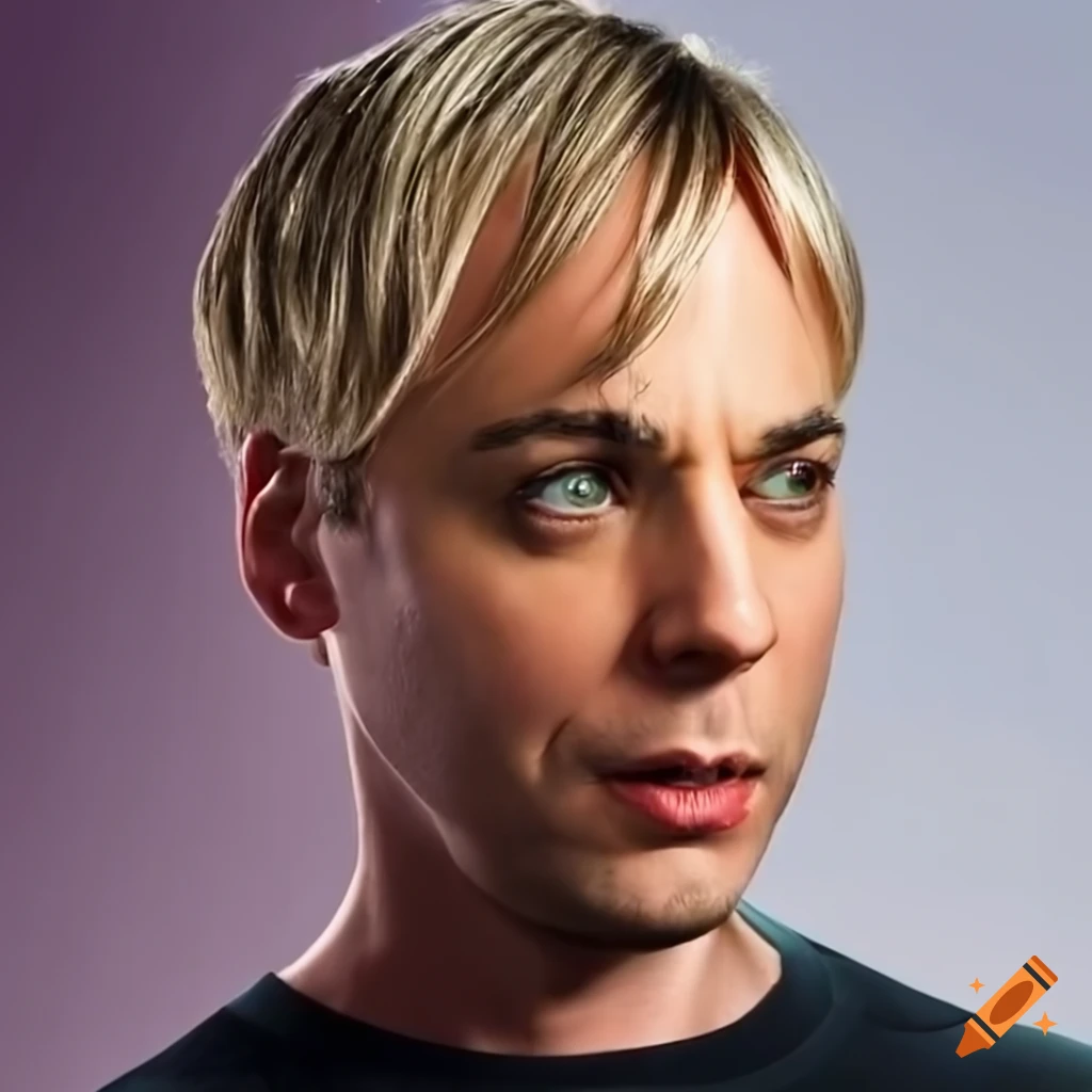 Close-up portrait of a blonde male with intense features on Craiyon