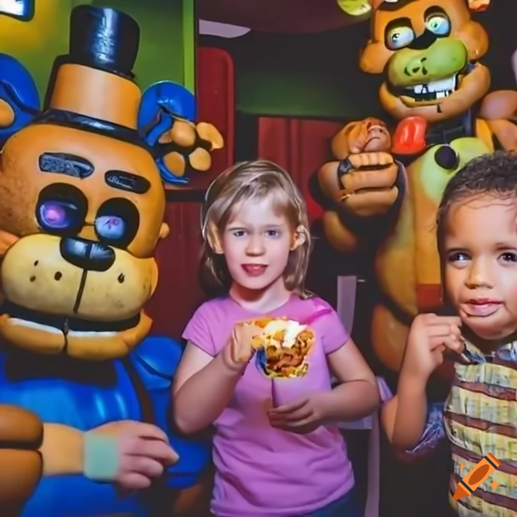 Kids having fun at freddy fazbear's pizzeria