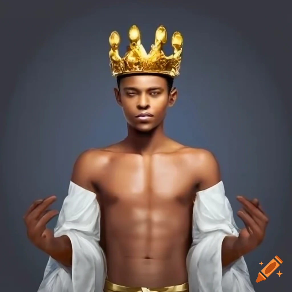 Lewis hamilton depicted as a regal monarch with crown and robe on Craiyon