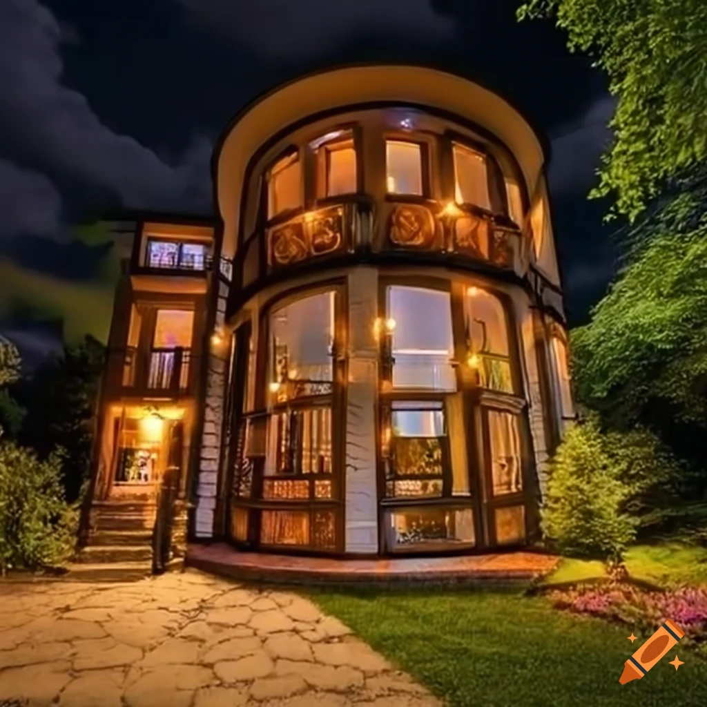 Image of an extravagant mini mansion on Craiyon