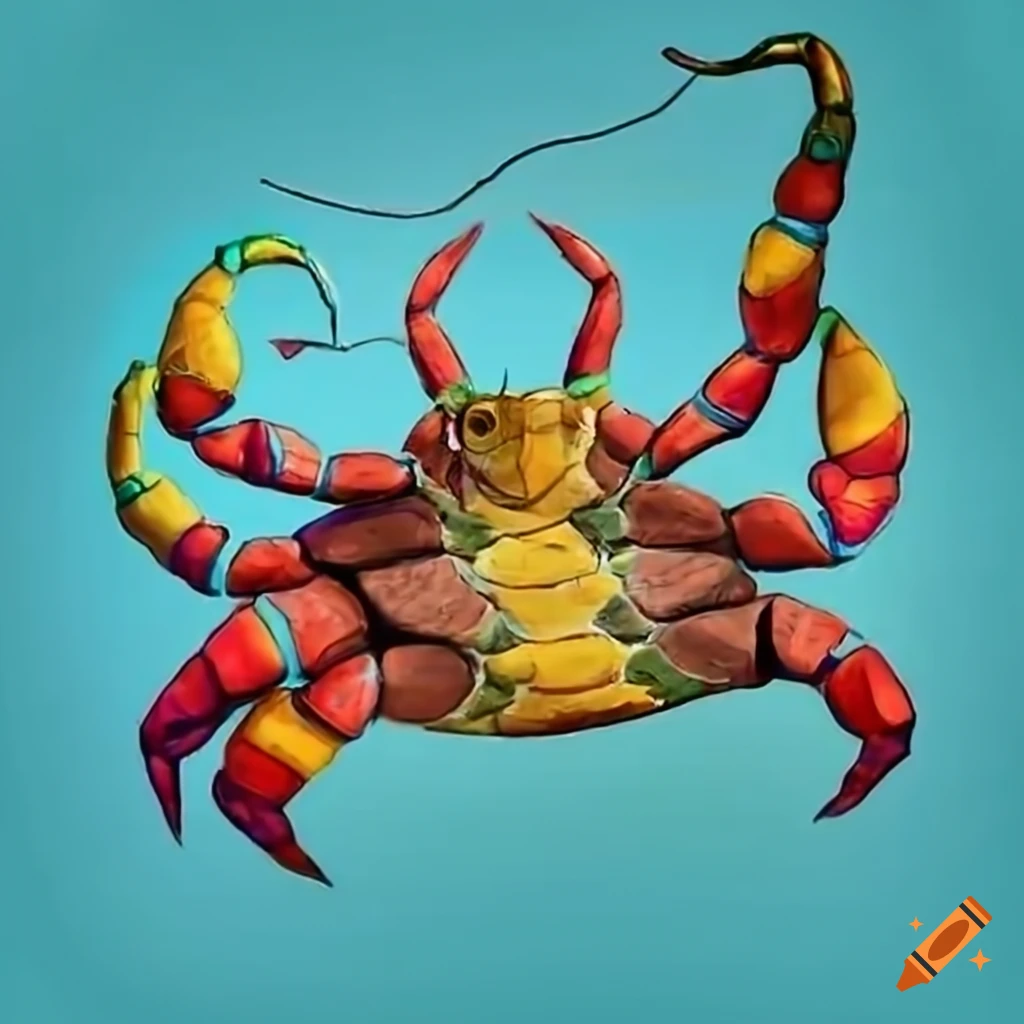 Illustration of a superhero crab on a skyscraper on Craiyon