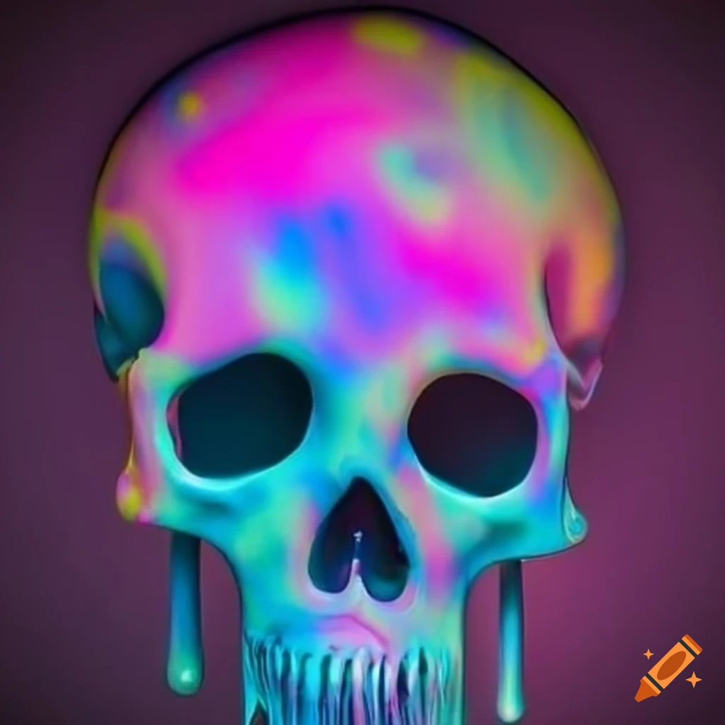 Orange plasma skull optical illusion in 4k resolution on Craiyon