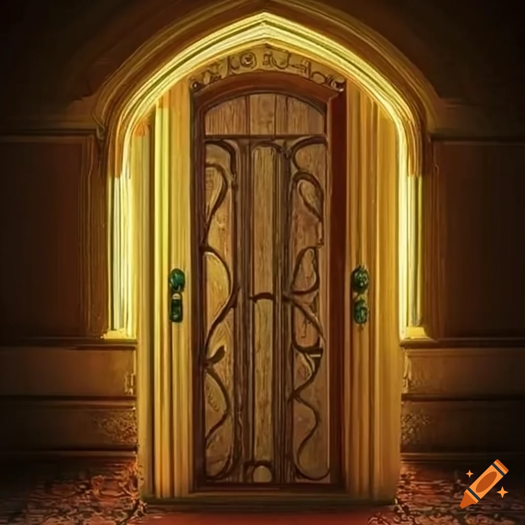 Image of a magical golden thread leading to a doorway