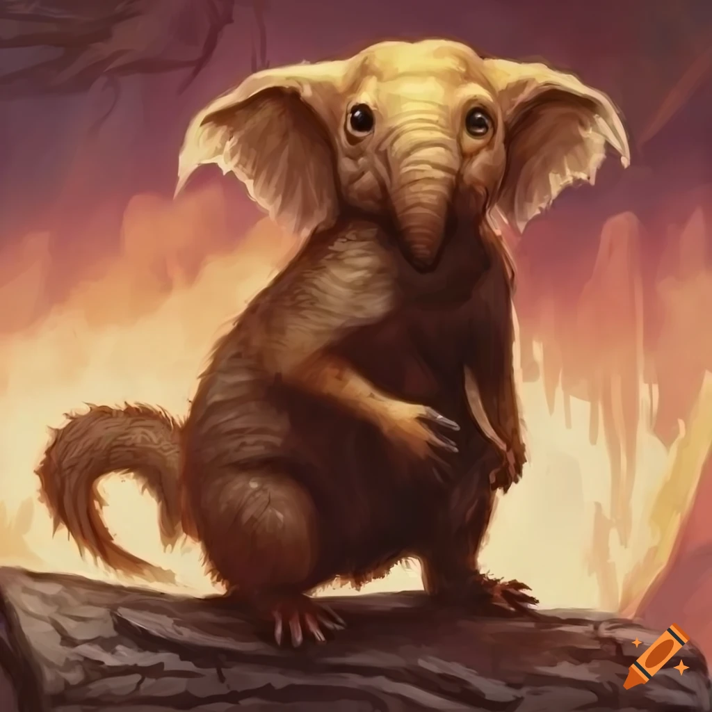 Mtg art of a squirrel-elephant hybrid on Craiyon