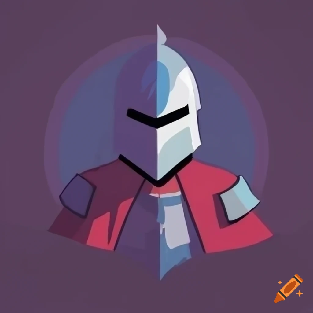 Minimalistic art of a knight with a helmet on Craiyon