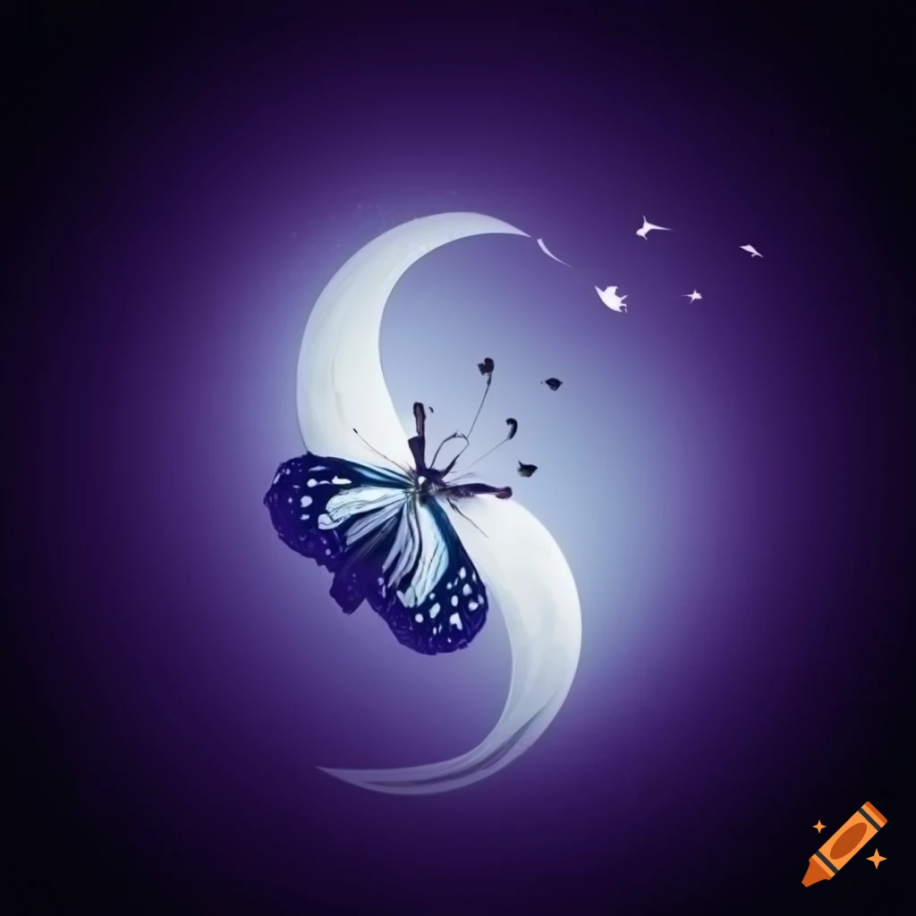 Moon butterfly logo on Craiyon