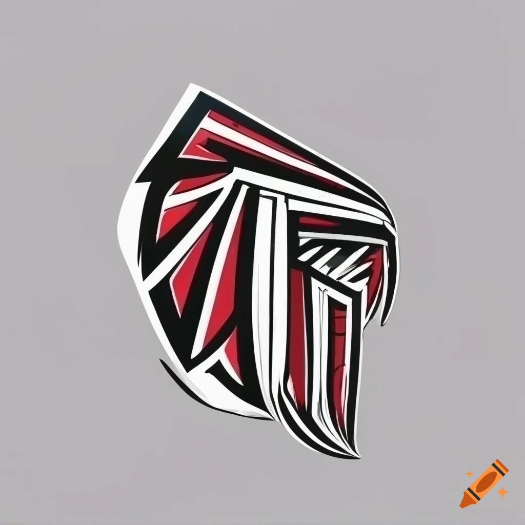 Cartoon-style atlanta falcons logo on white background
