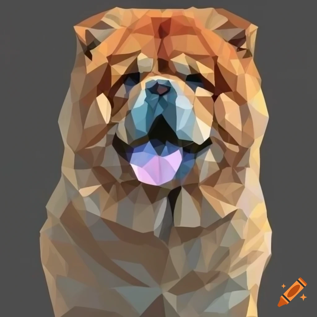 Low polygon vector drawing of a cute poodle's face on Craiyon
