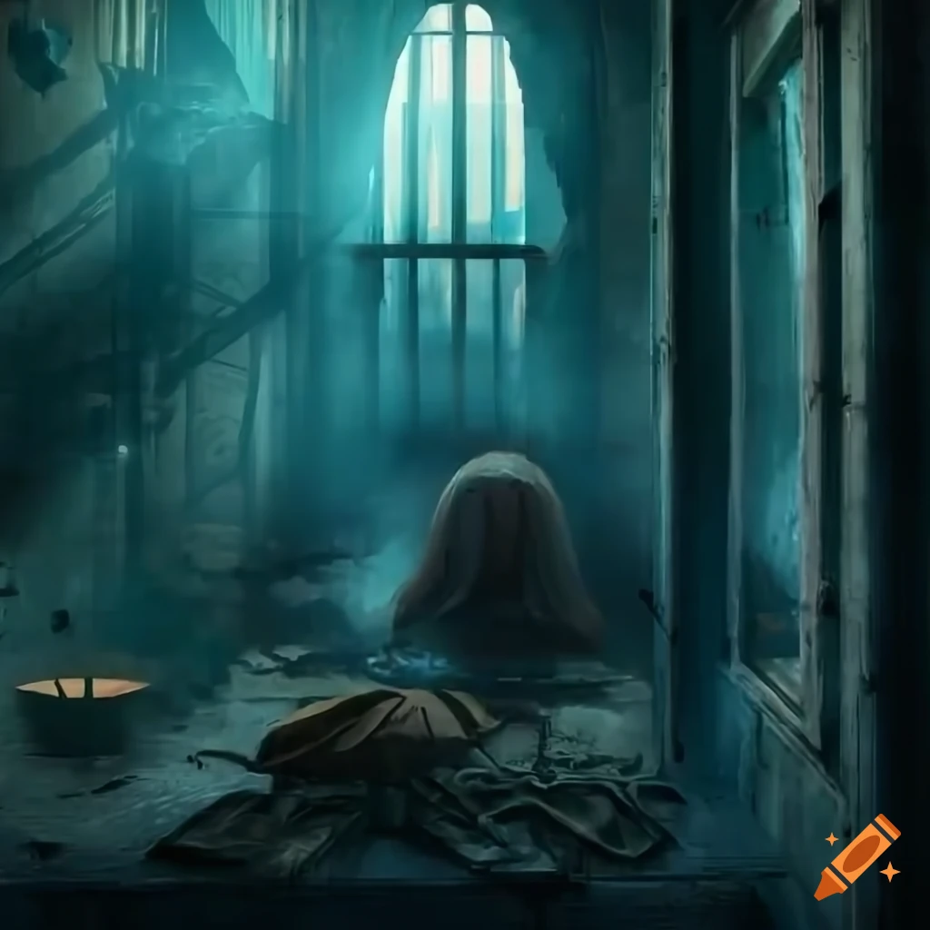 View from a prison cell in a fantasy world on Craiyon