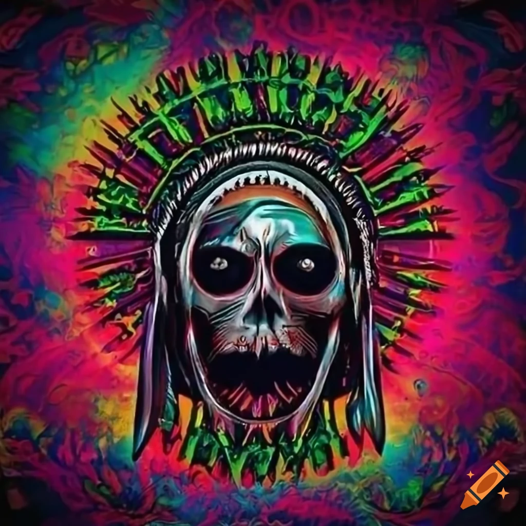 Psychedelic heavy metal logo with an eye hieroglyph