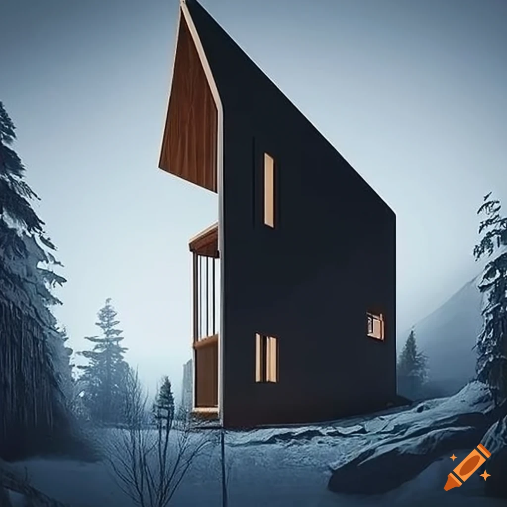 Nordic minimalist tower cabin architecture on Craiyon