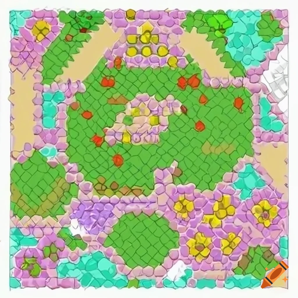 Hexagonal tile with a clear forest terrain for strategy game on Craiyon