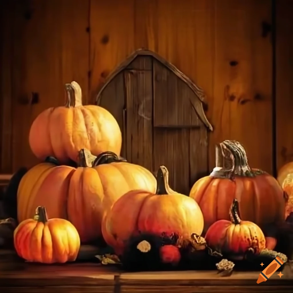 Thanksgiving scene in a rustic country setting