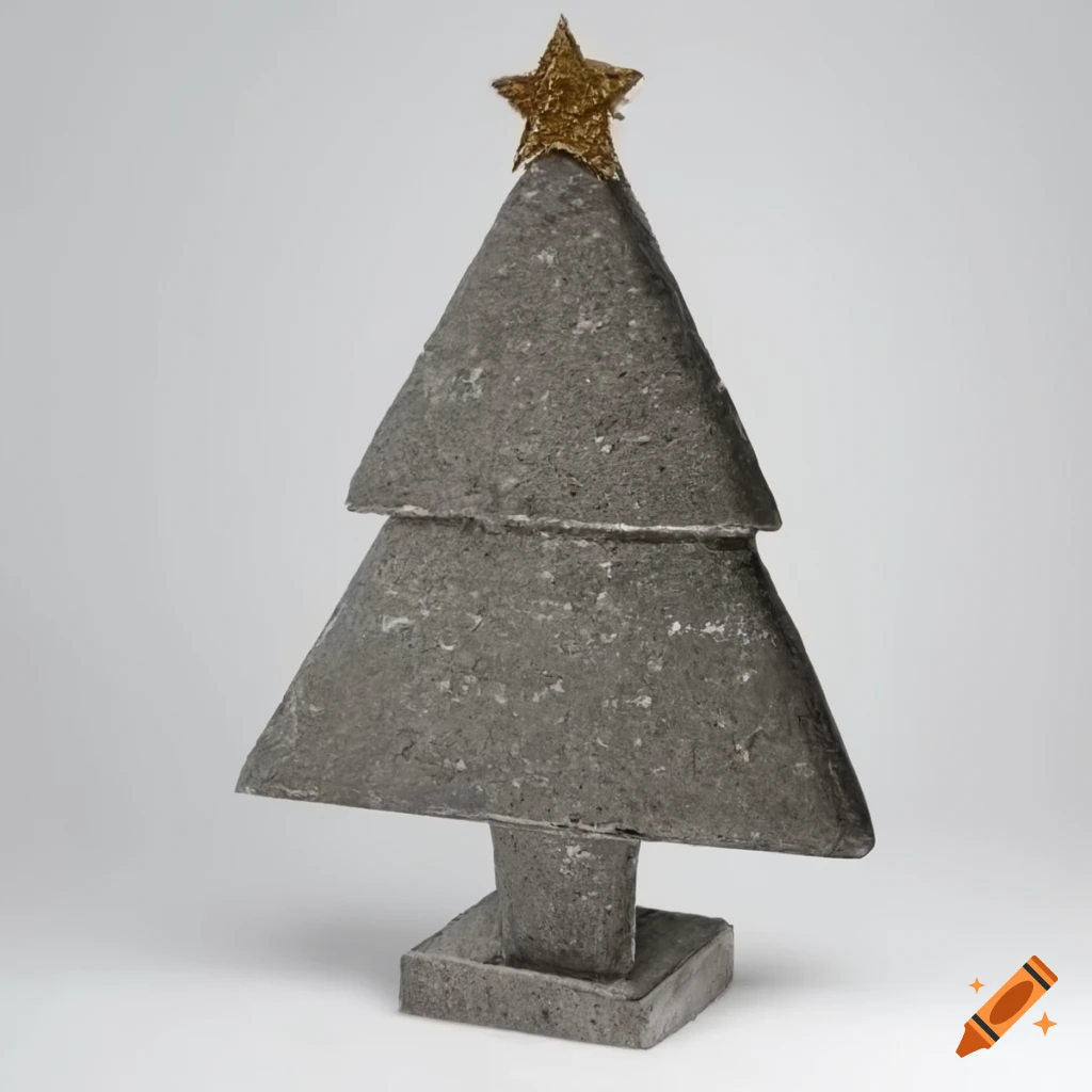 Concrete christmas tree sculpture