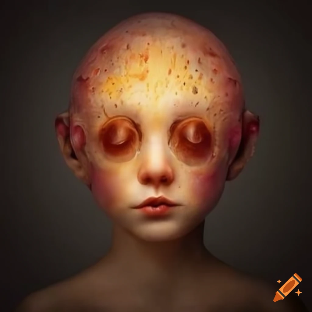 Giant sty on an eyelid of a person showing fear on Craiyon