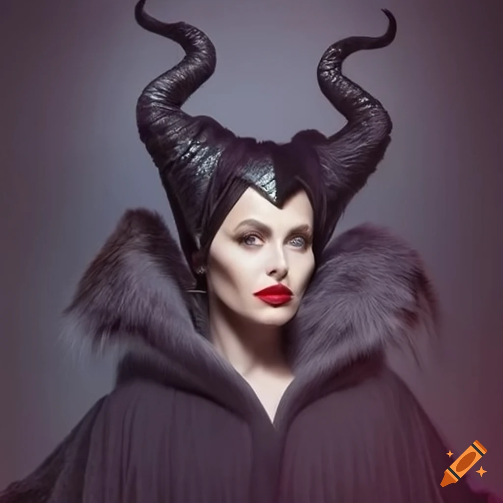 Cosplay of maleficent in fur cloak