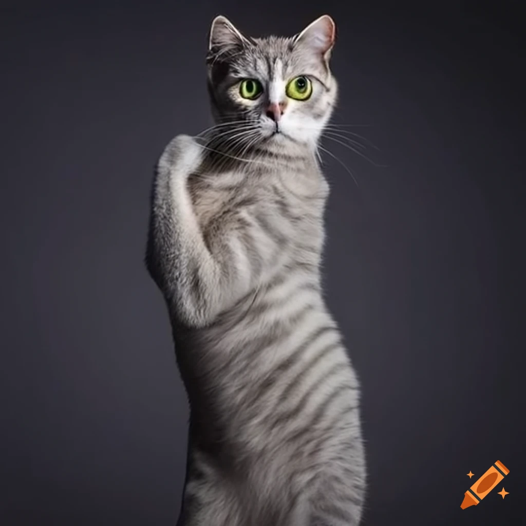 Fashionable cat striking a pose on Craiyon